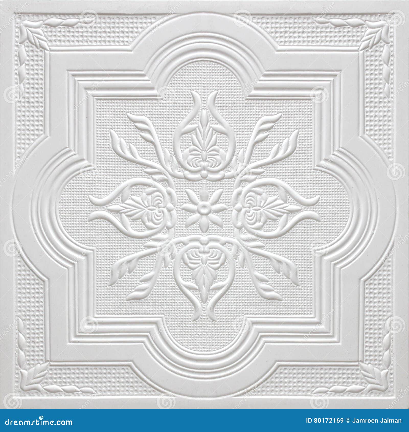 Patterns on the Ceiling Gypsum Sheets of White Flowers. Stock Image ...