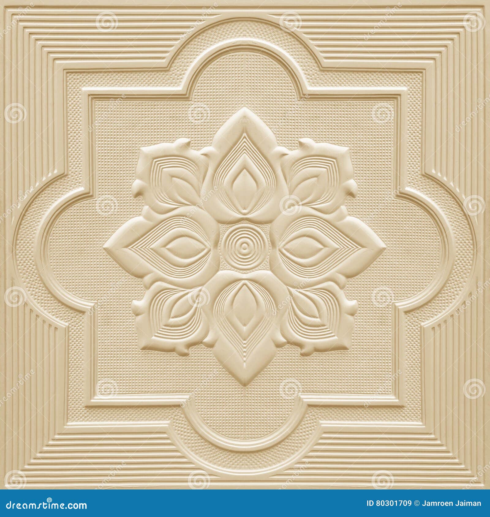 Patterns on the Ceiling Gypsum Sheets of White Flowers. Stock Image ...