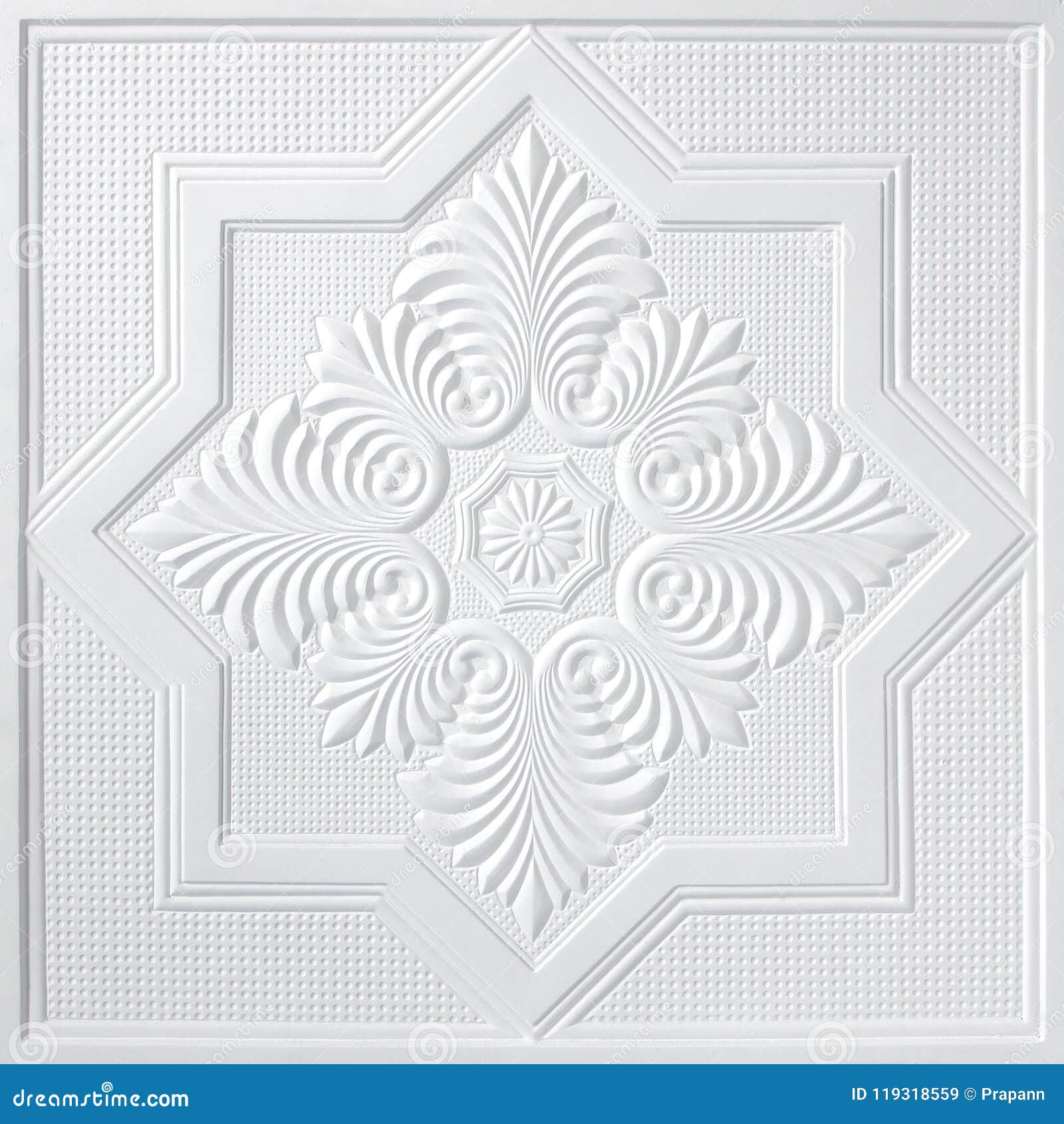 Patterns On The Ceiling Gypsum Sheets Of White Flowers Texture Royalty ...