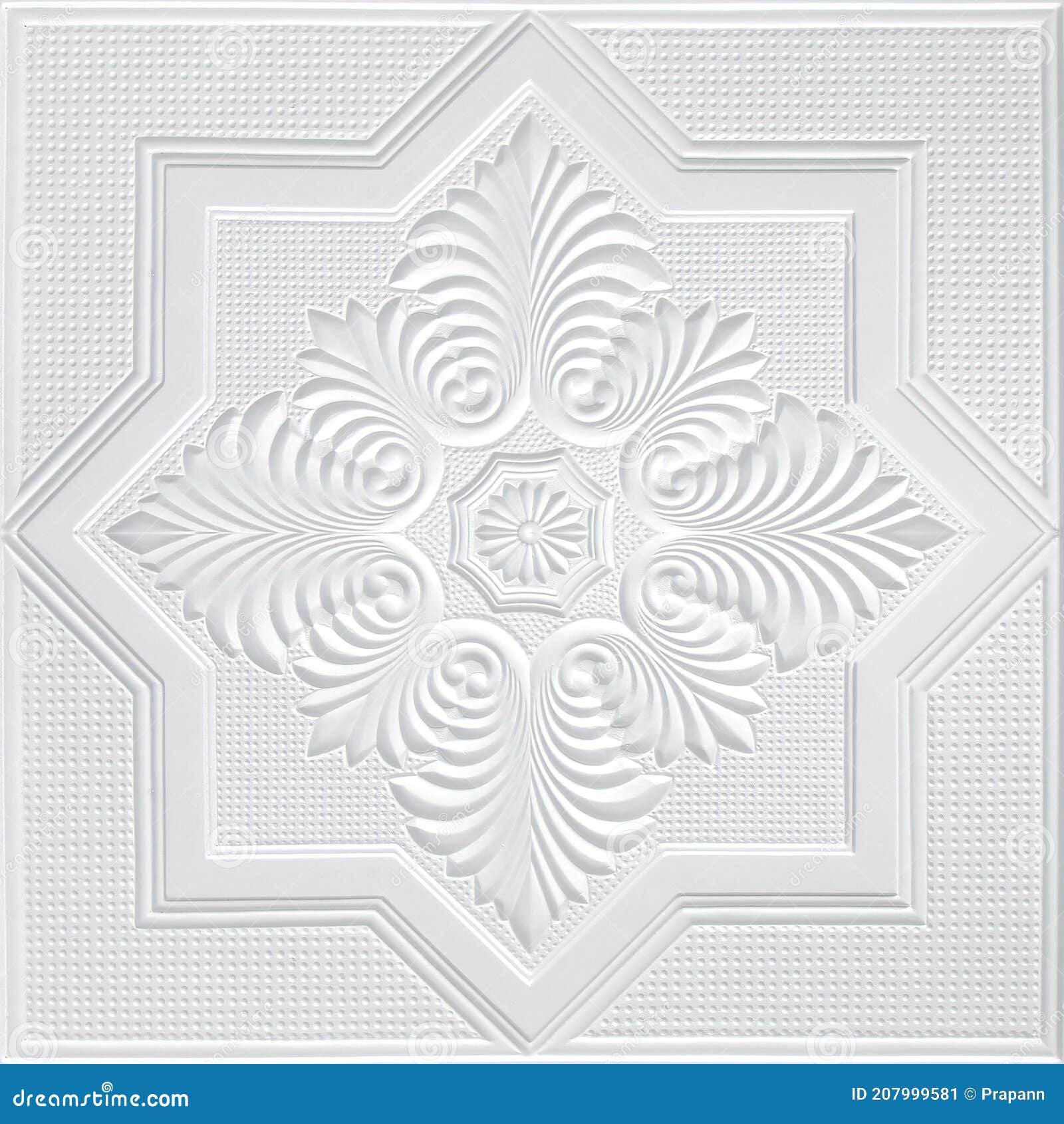 Patterns On The Ceiling Gypsum Sheets Of White Flowers Texture Royalty ...