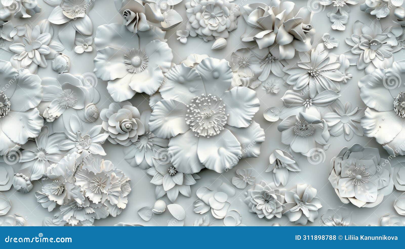 Patterns on the Ceiling Gypsum Sheets of White Flowers, Plaster ...