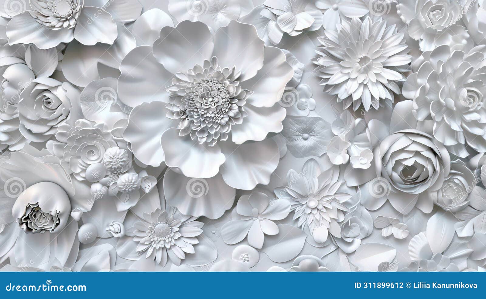 Patterns on the Ceiling Gypsum Sheets of White Flowers, Plaster ...