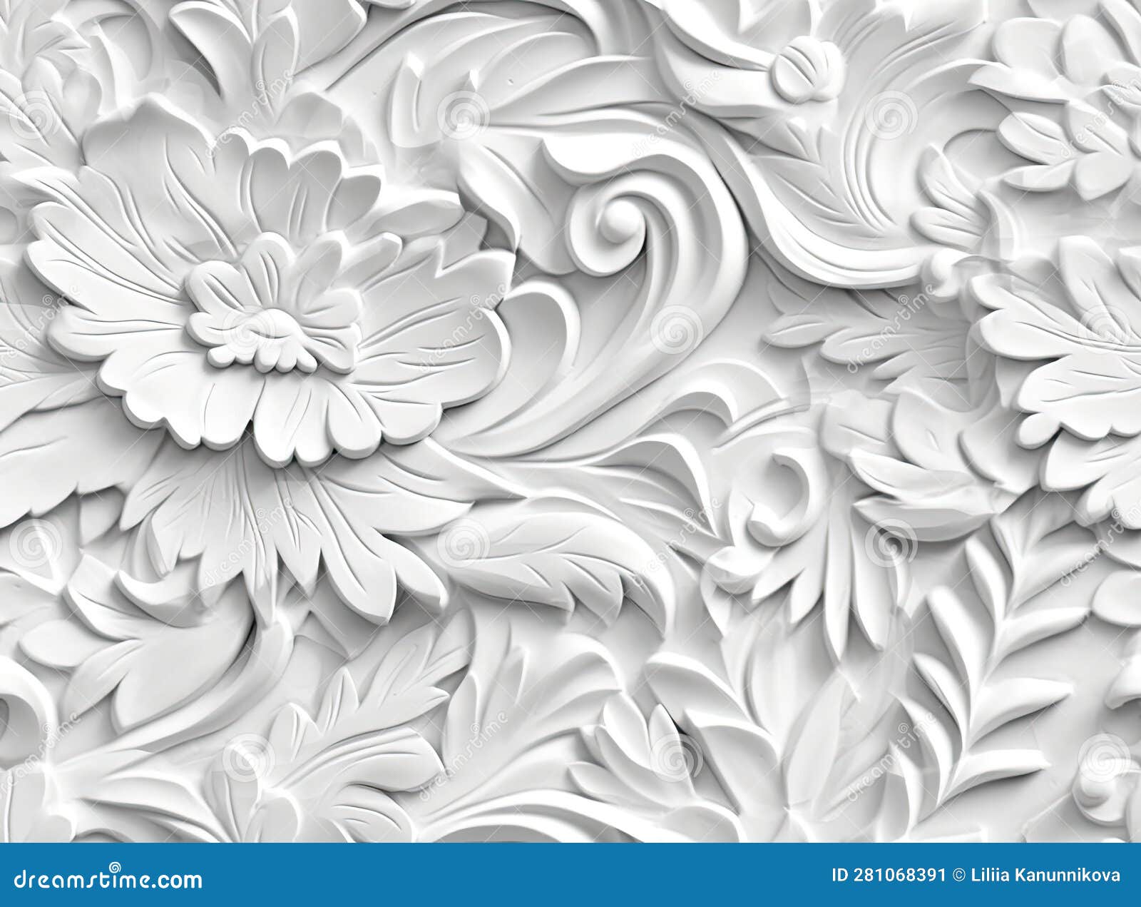 Patterns on the Ceiling Gypsum Sheets of White Flowers, Plaster ...