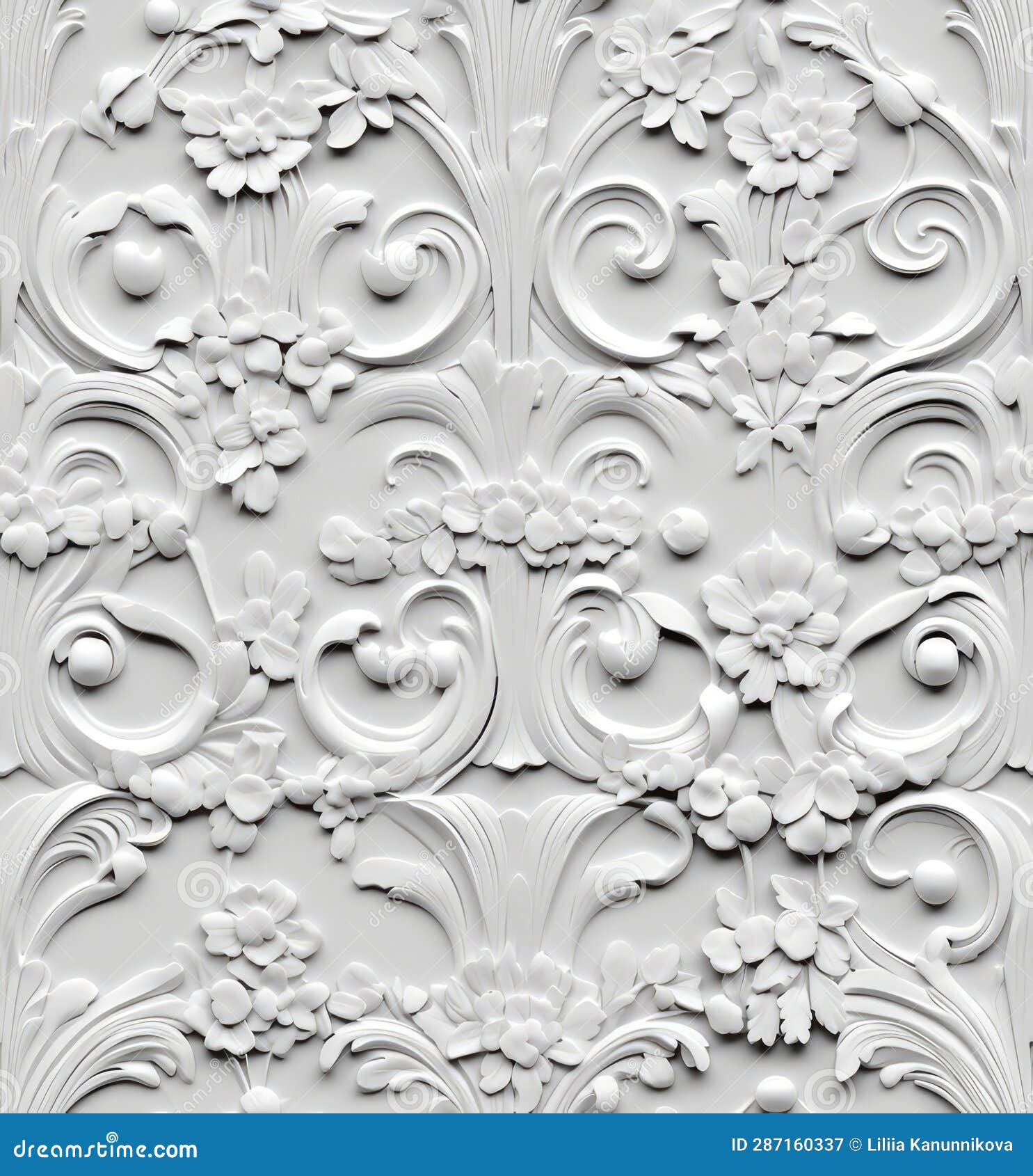 Patterns on the Ceiling Gypsum Sheets of White Flowers, Plaster ...
