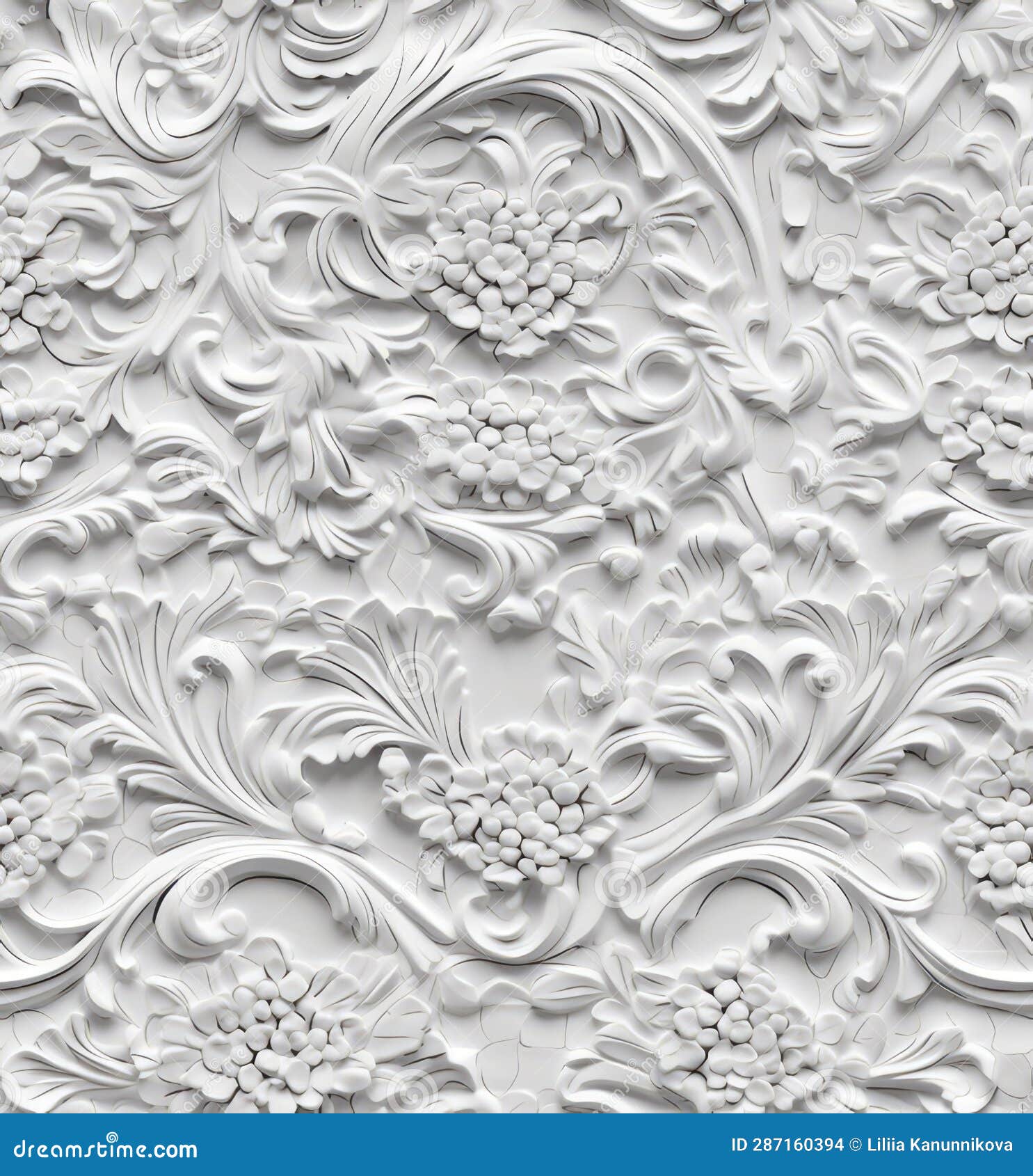 Patterns on the Ceiling Gypsum Sheets of White Flowers, Plaster ...
