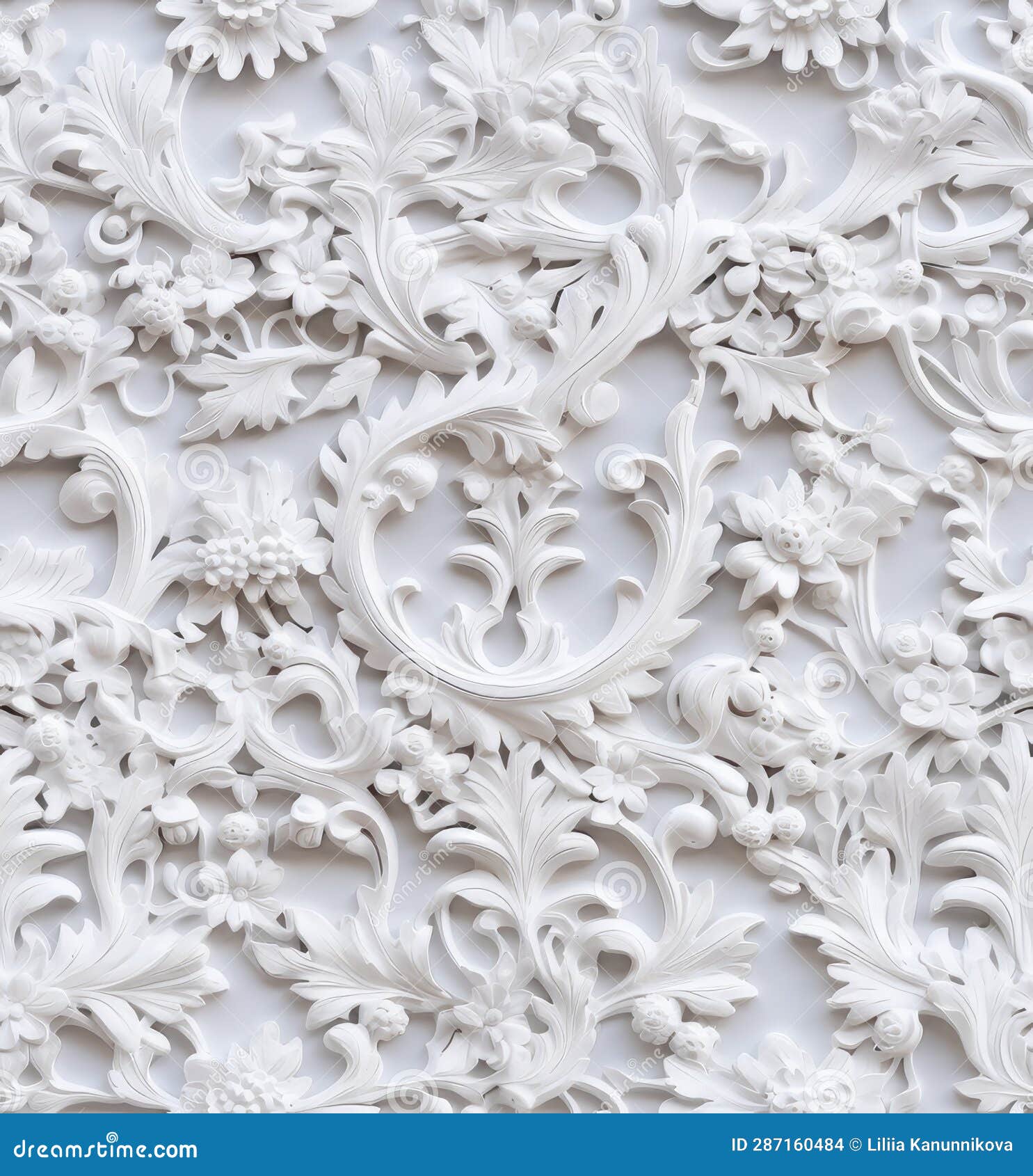 Patterns on the Ceiling Gypsum Sheets of White Flowers, Plaster ...