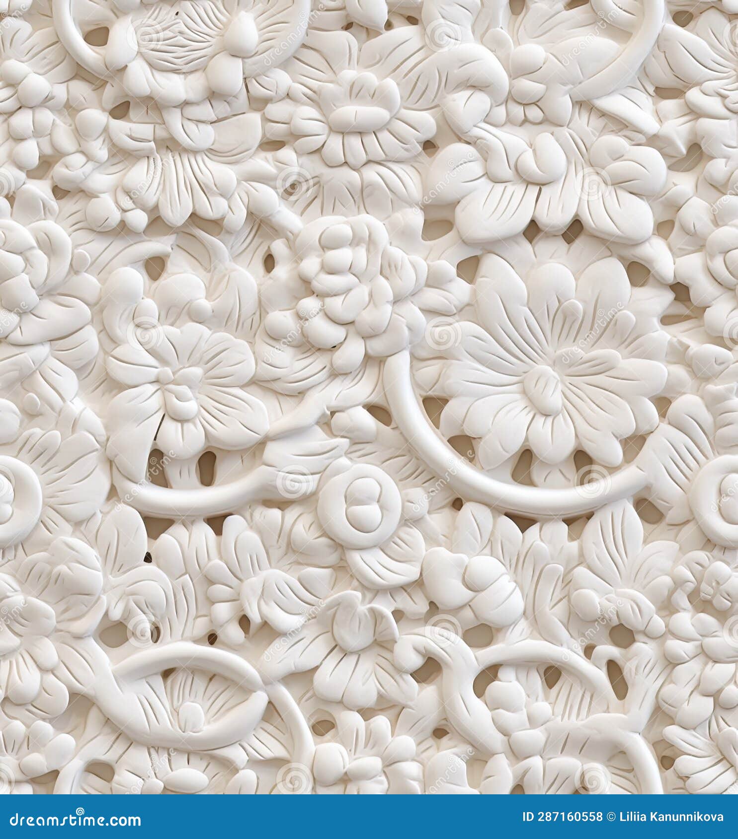 Patterns on the Ceiling Gypsum Sheets of White Flowers, Plaster ...