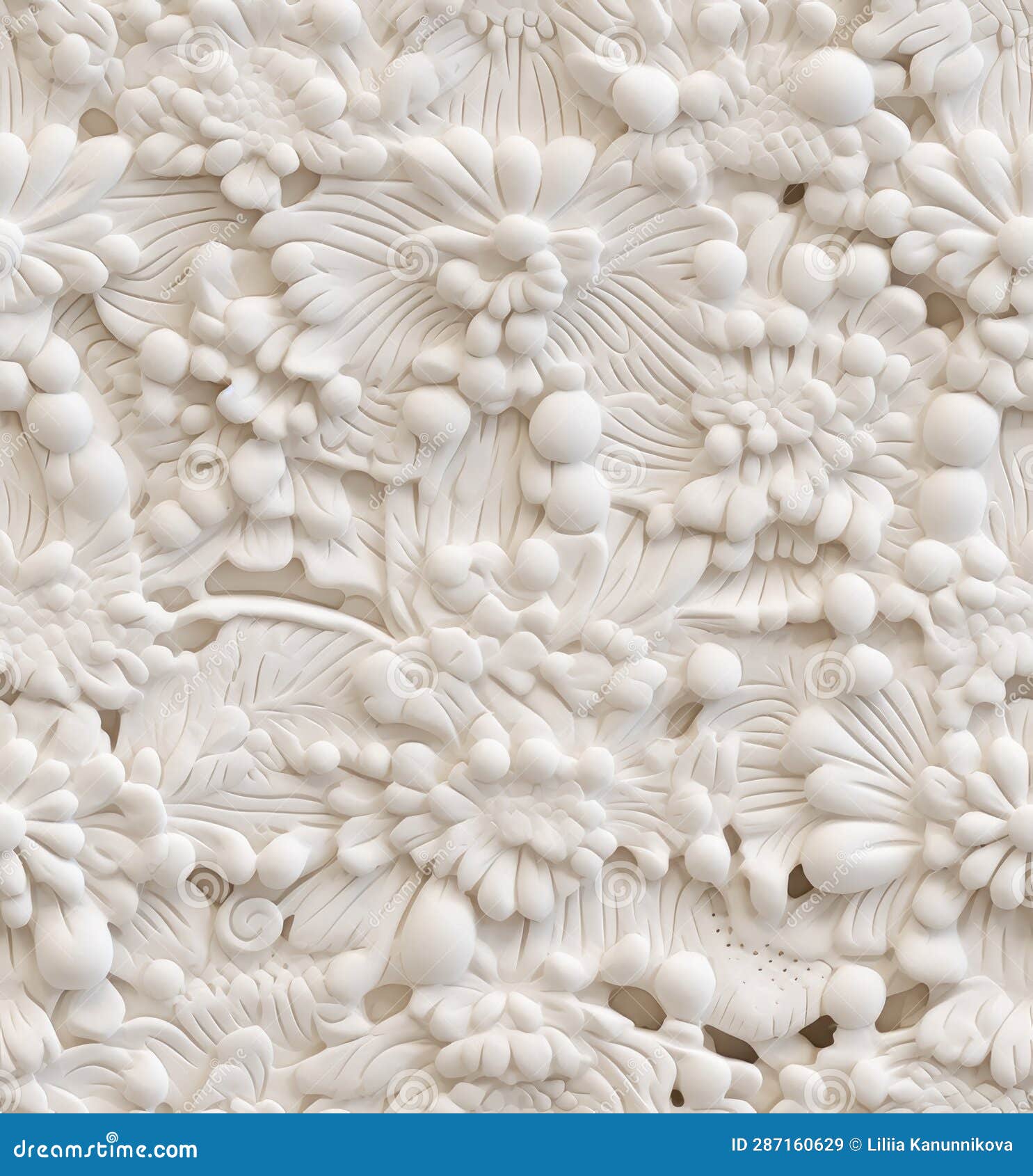 Patterns on the Ceiling Gypsum Sheets of White Flowers, Plaster ...