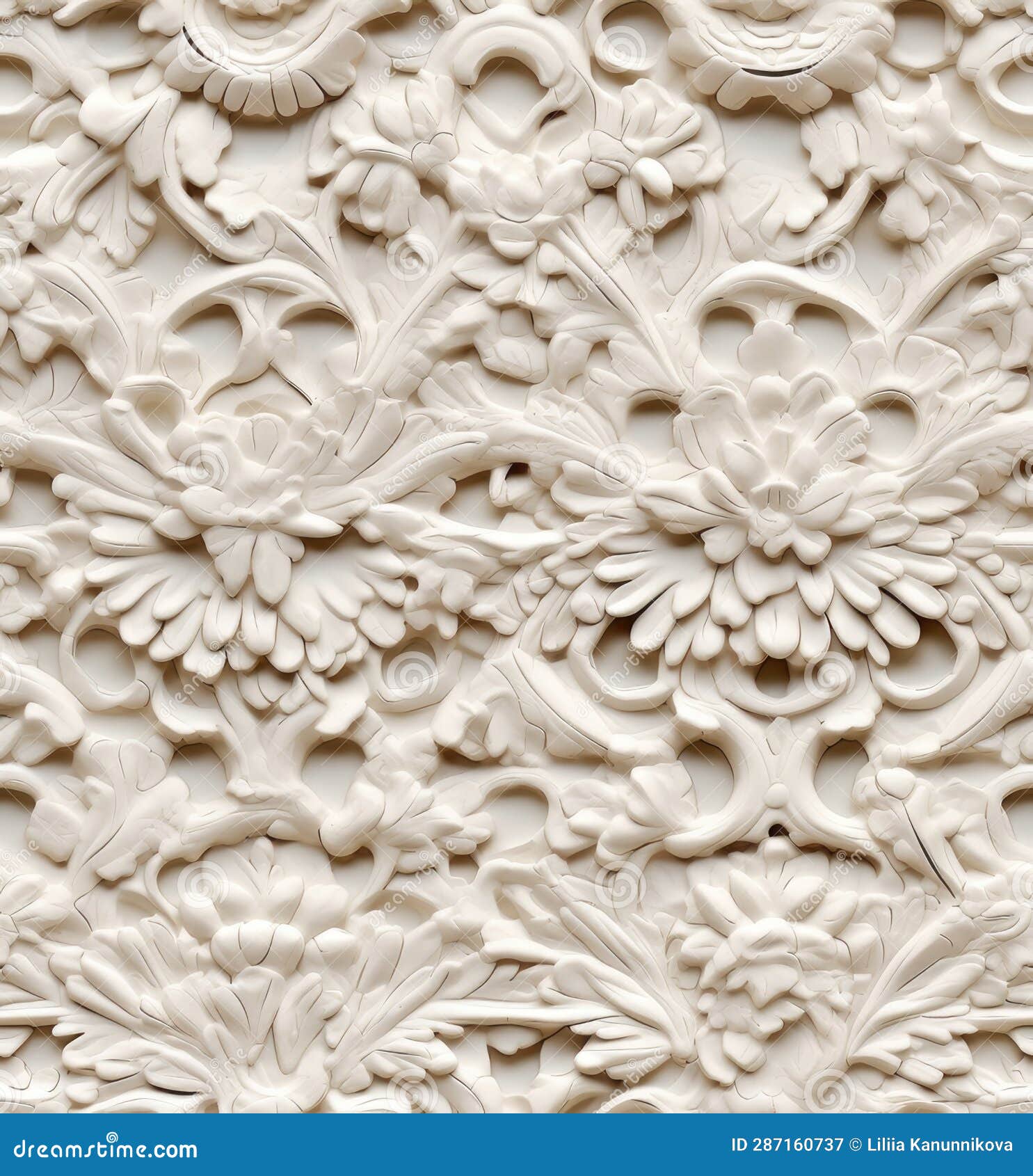 Patterns on the Ceiling Gypsum Sheets of White Flowers, Plaster ...