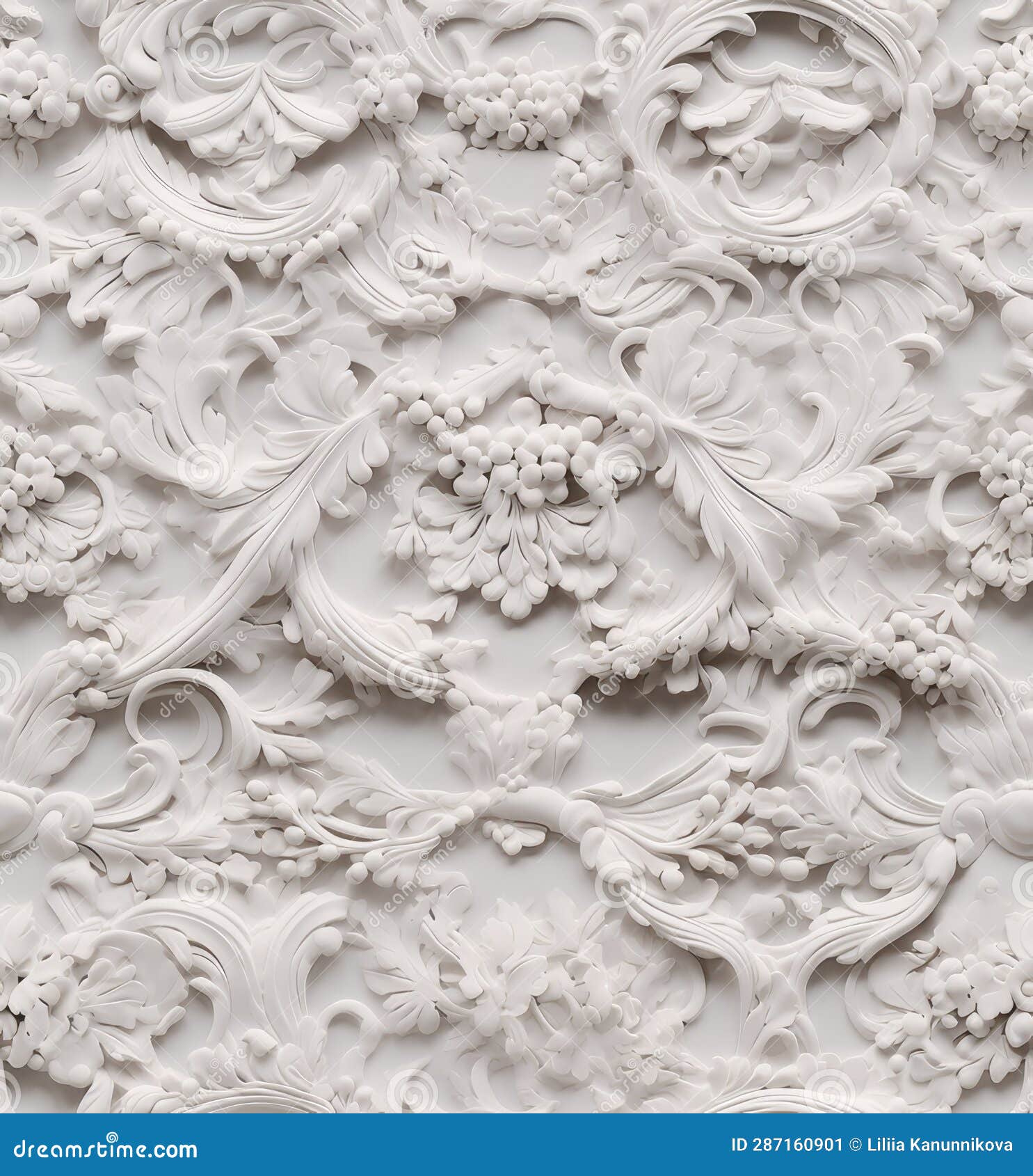 Patterns on the Ceiling Gypsum Sheets of White Flowers, Plaster ...