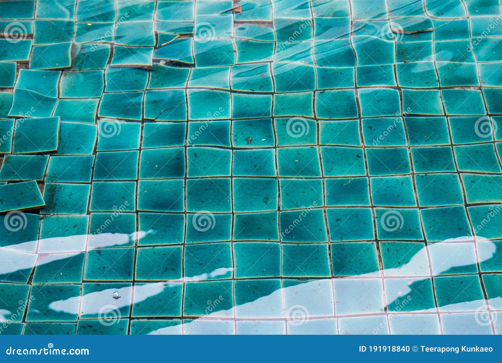 Patterns of Ceramic Tiles.in Old the Pool. Stock Photo - Image of ...