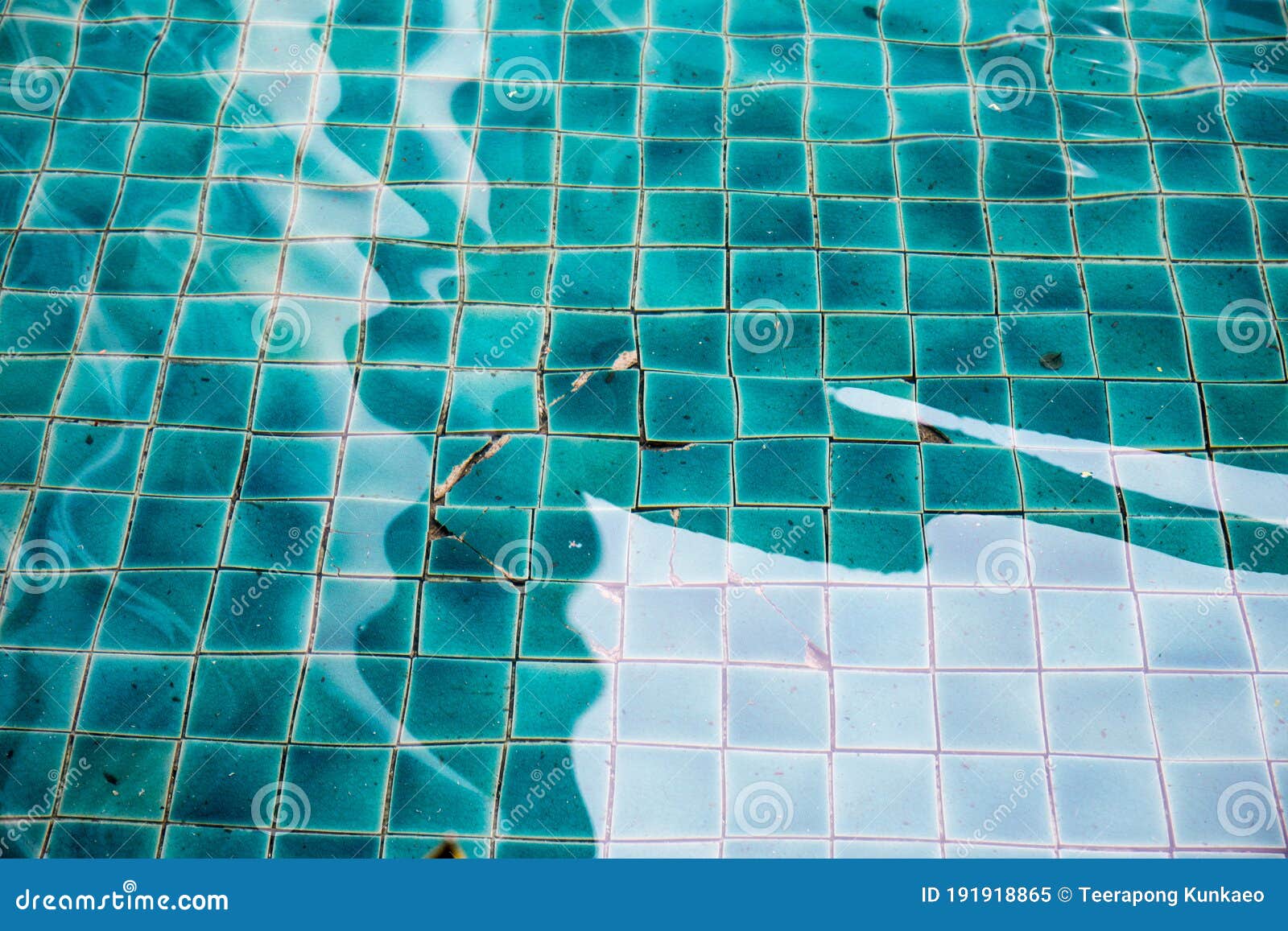 Patterns of Ceramic Tiles.in Old the Pool. Stock Image - Image of ...
