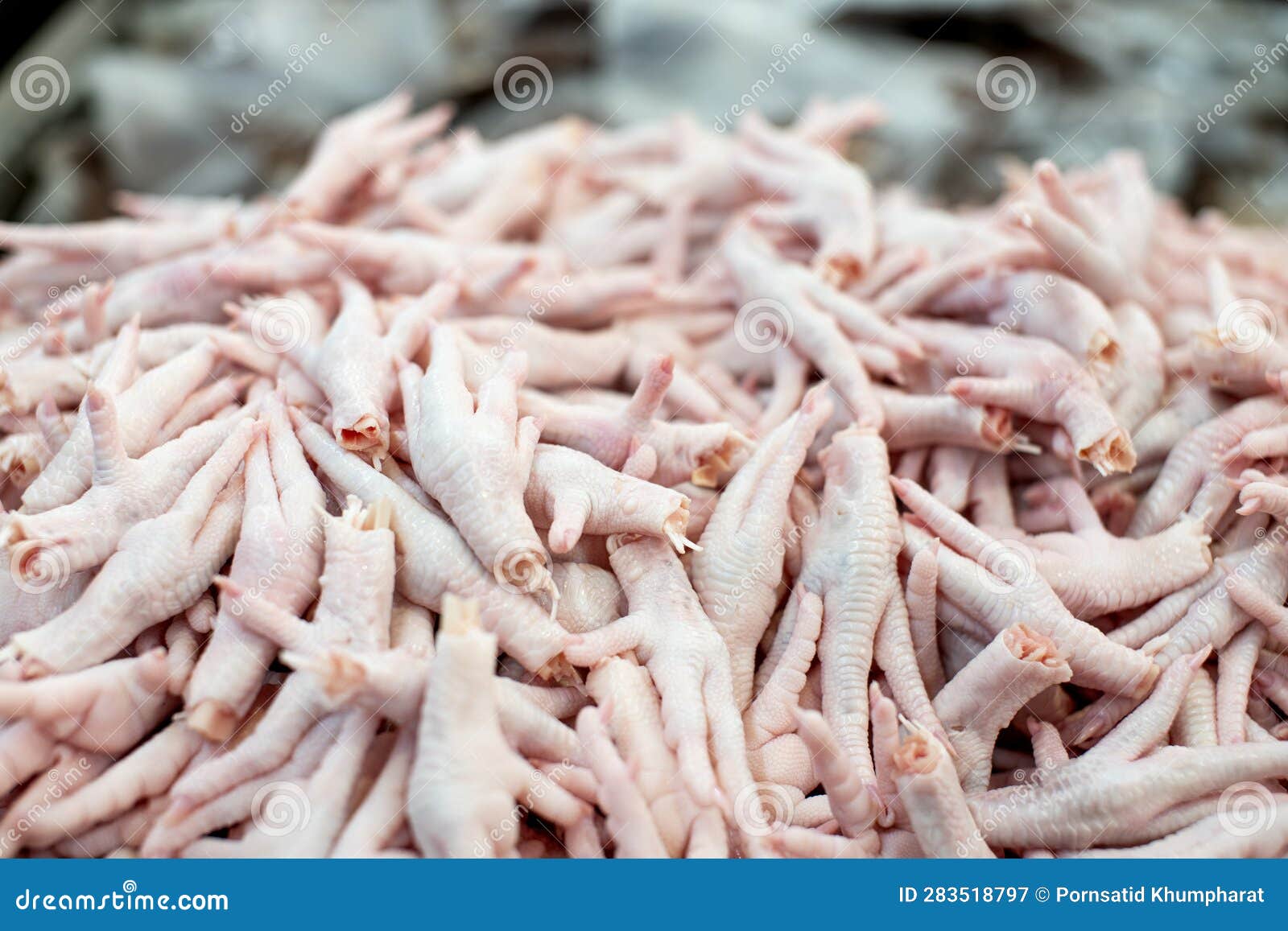 Patterns of Chicken Feet on Shelves in Department Stores, for Customers ...