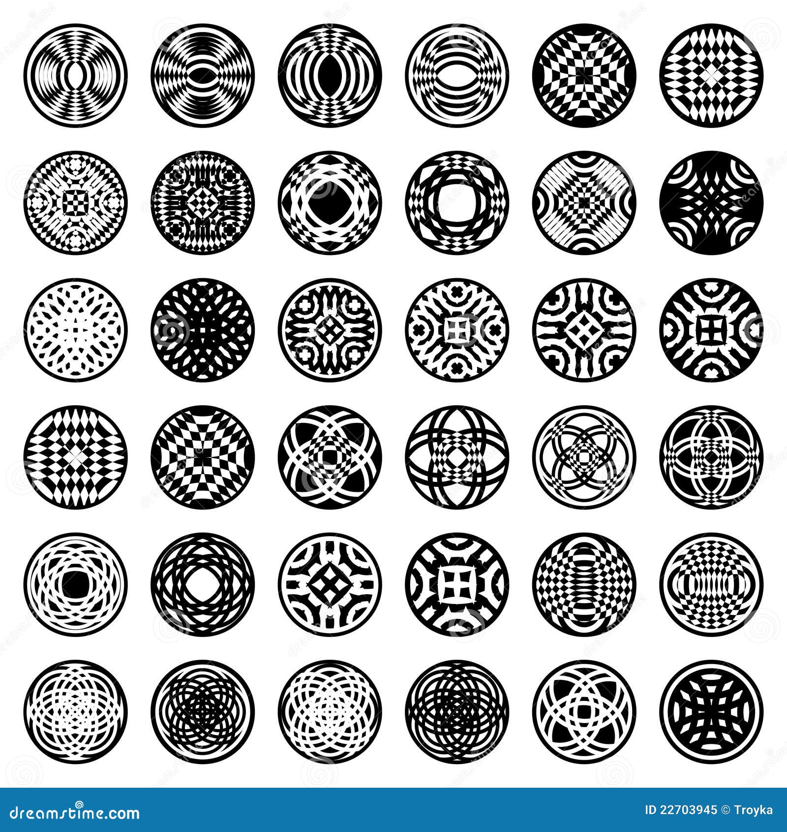 Patterns in Circle Shape. Design Elements. Stock Vector - Illustration ...