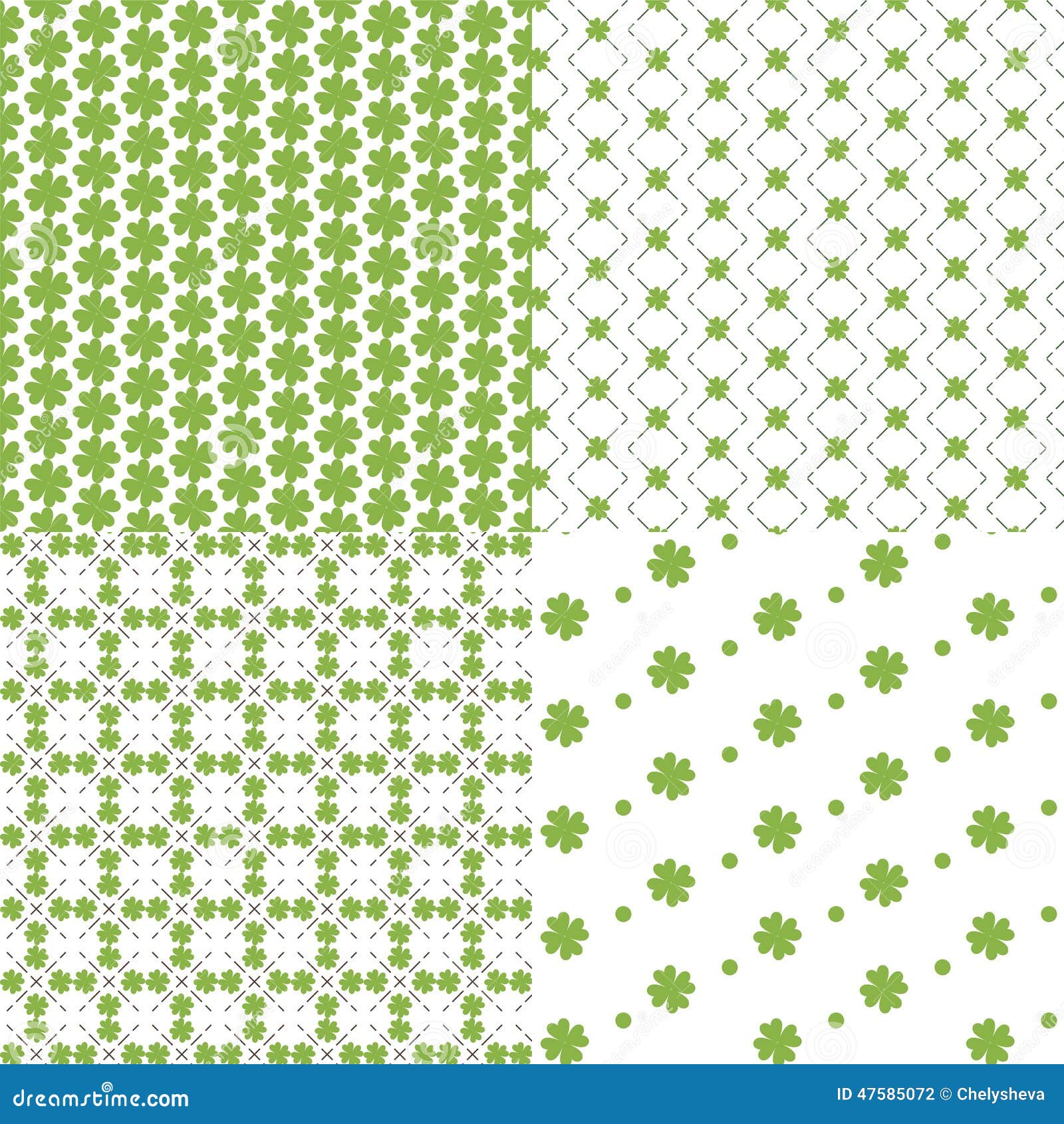 Patterns with clover stock vector. Illustration of paper - 47585072
