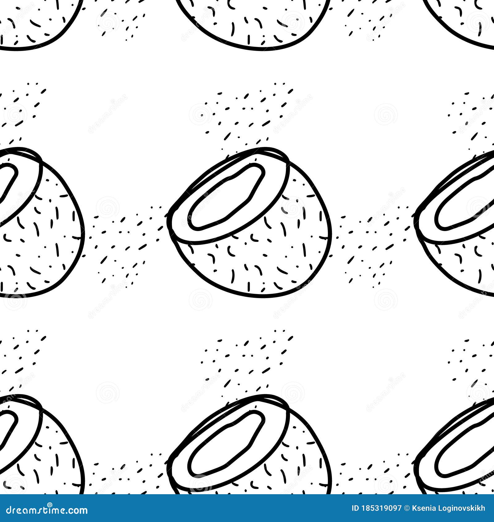 Patterns Coconut stock vector. Illustration of cosher - 185319097