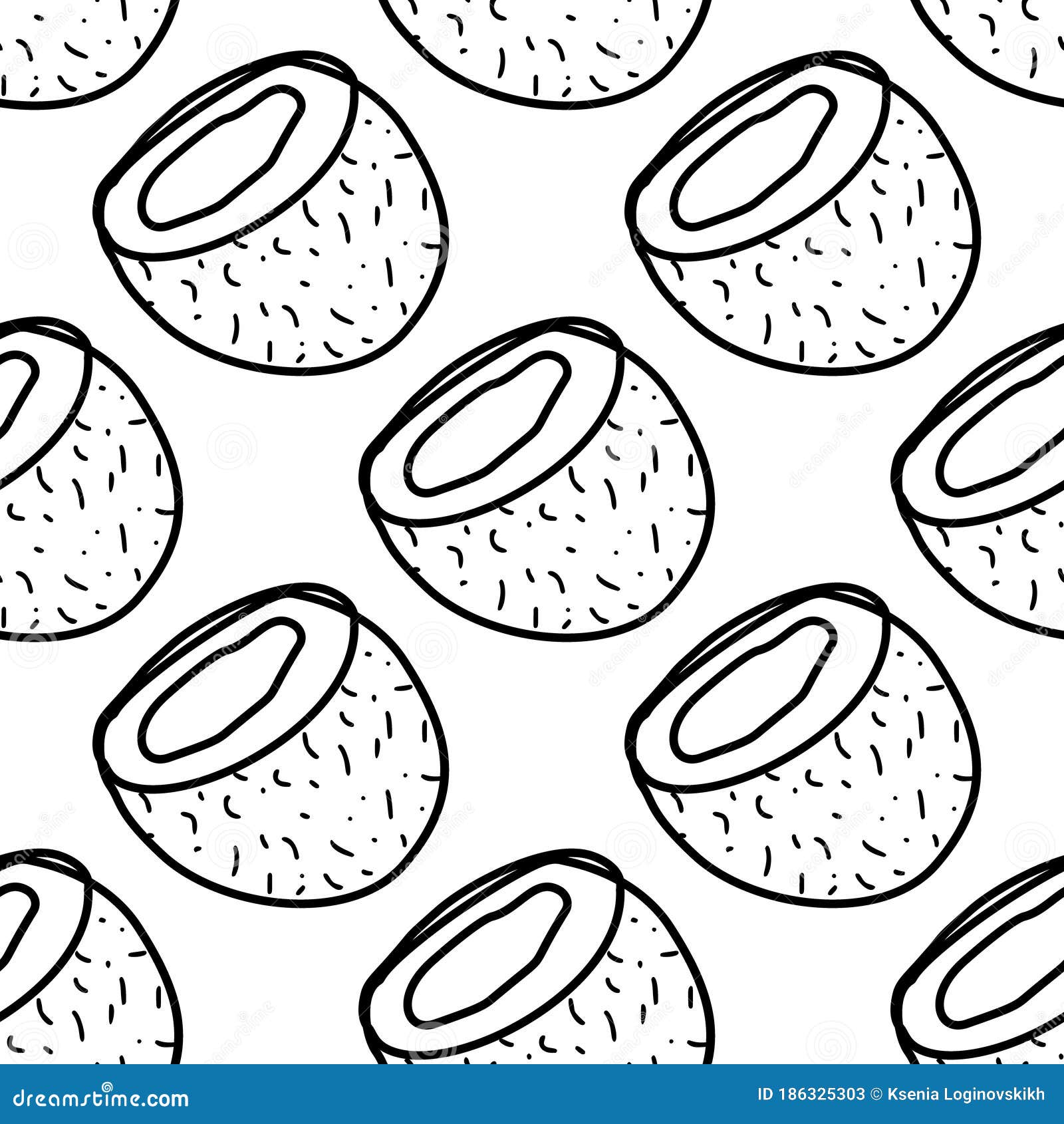 Patterns Coconut. Seamless Texture Cartoon Vector | CartoonDealer.com ...