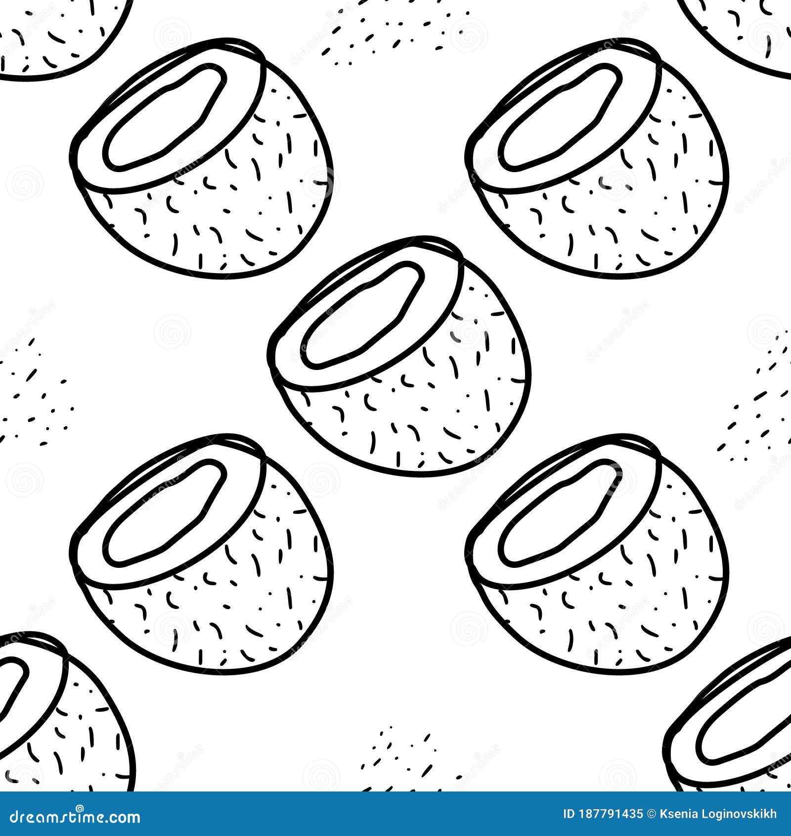 Patterns Coconut. Seamless Texture Cartoon Vector | CartoonDealer.com ...