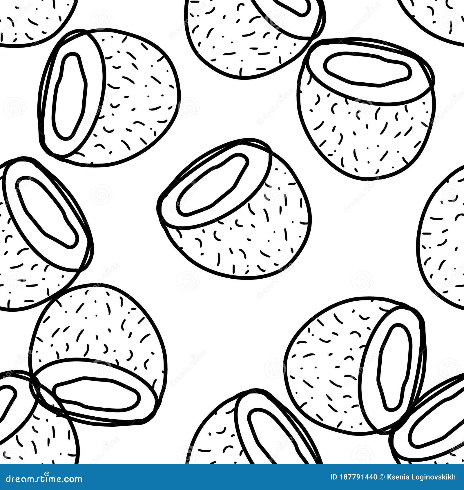 Patterns Coconut. Seamless Texture Cartoon Vector | CartoonDealer.com ...
