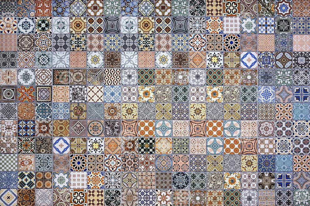 Patterns and Colors of the Wall Tiles. Stock Photo - Image of wallpaper ...