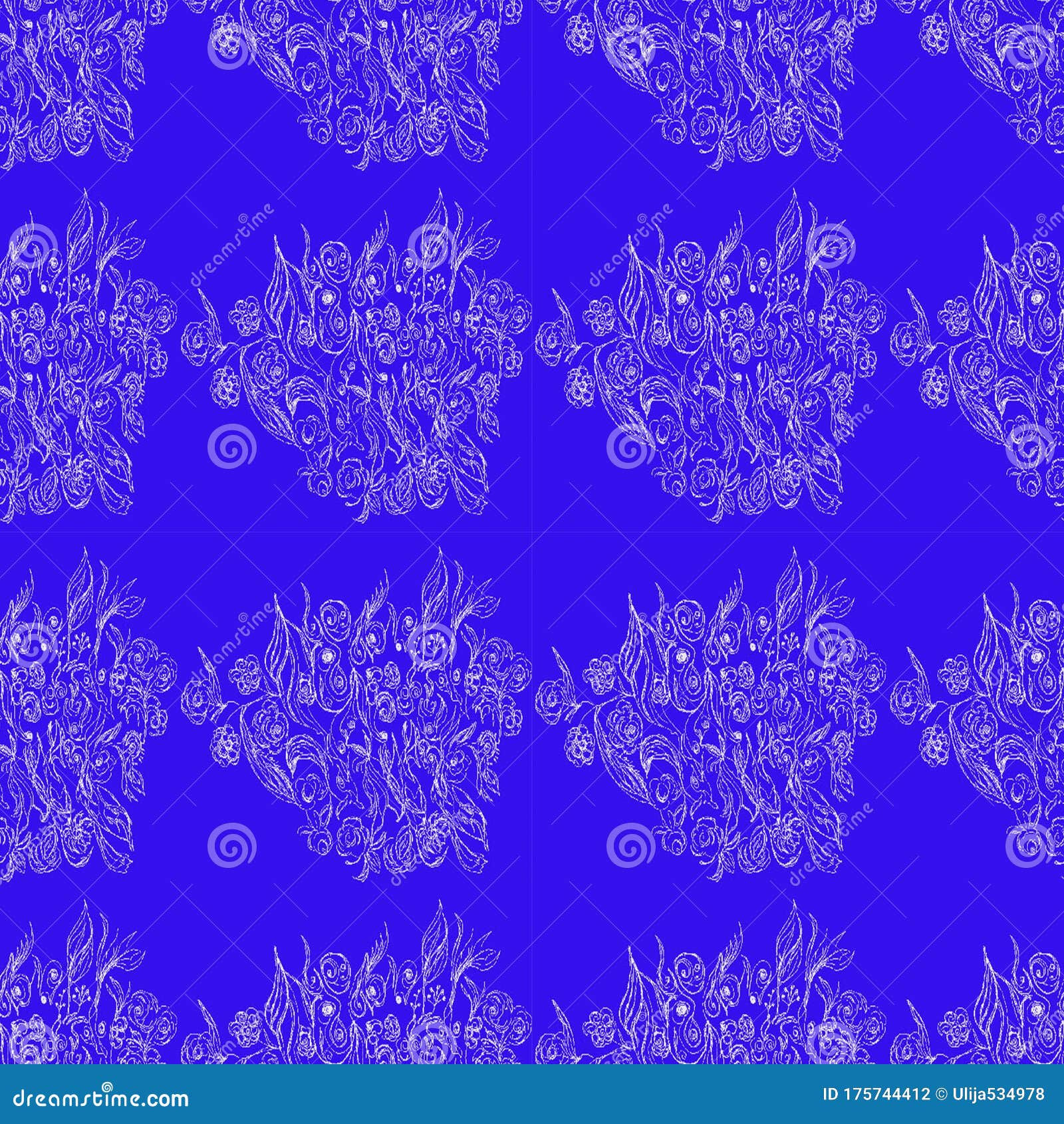 Patterns, on a Dark Blue Seamless Background. Stock Illustration ...