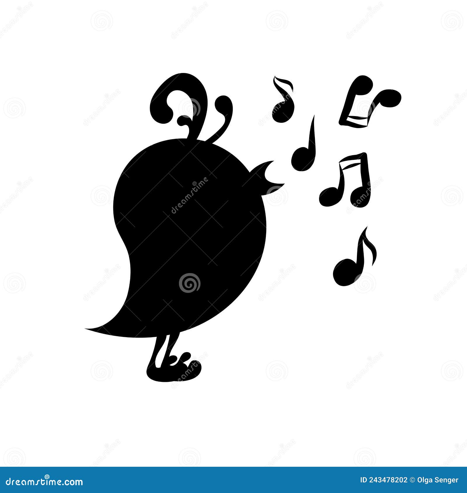 A singing bird icon stock vector. Illustration of graphic - 243478202