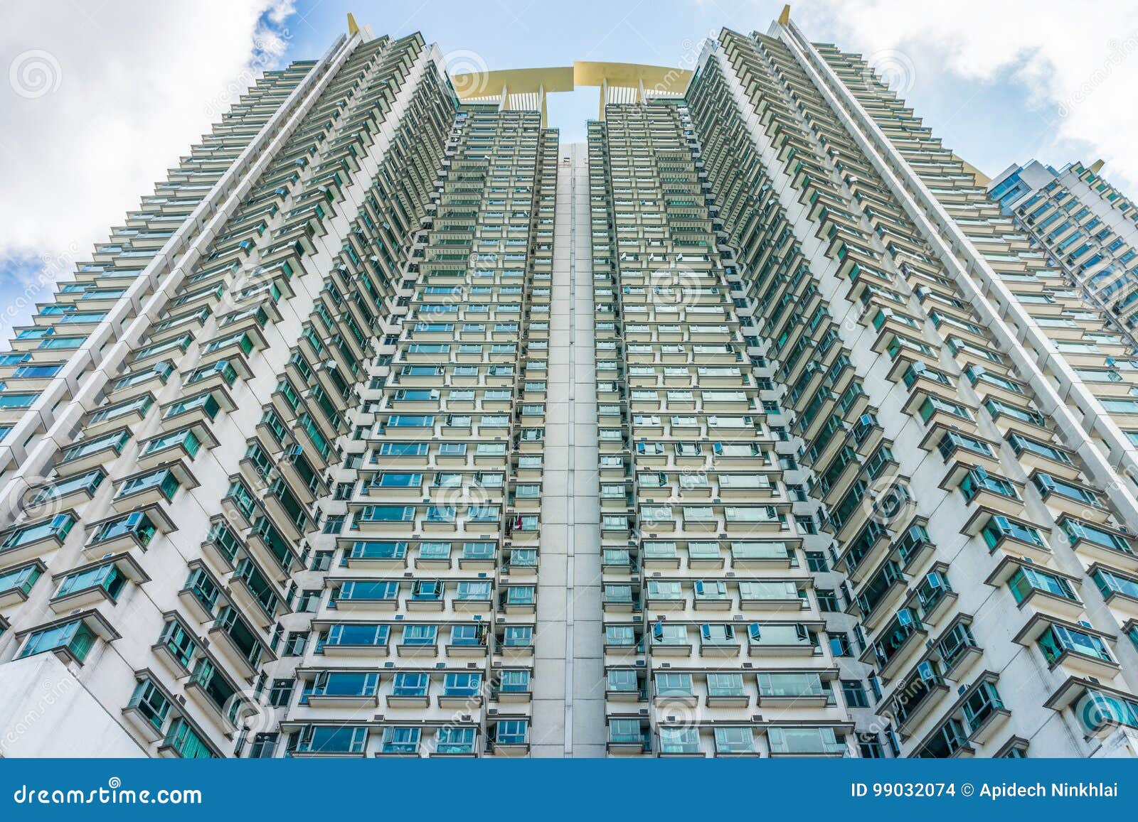 Perspective of High-rise Condominium Building Stock Photo - Image of ...