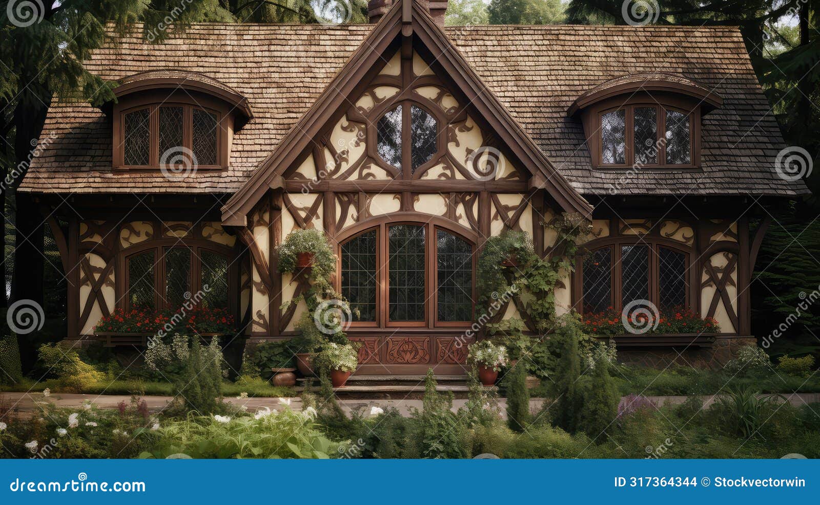 Patterns Facade Timber Frame Stock Photo - Image of cottage ...