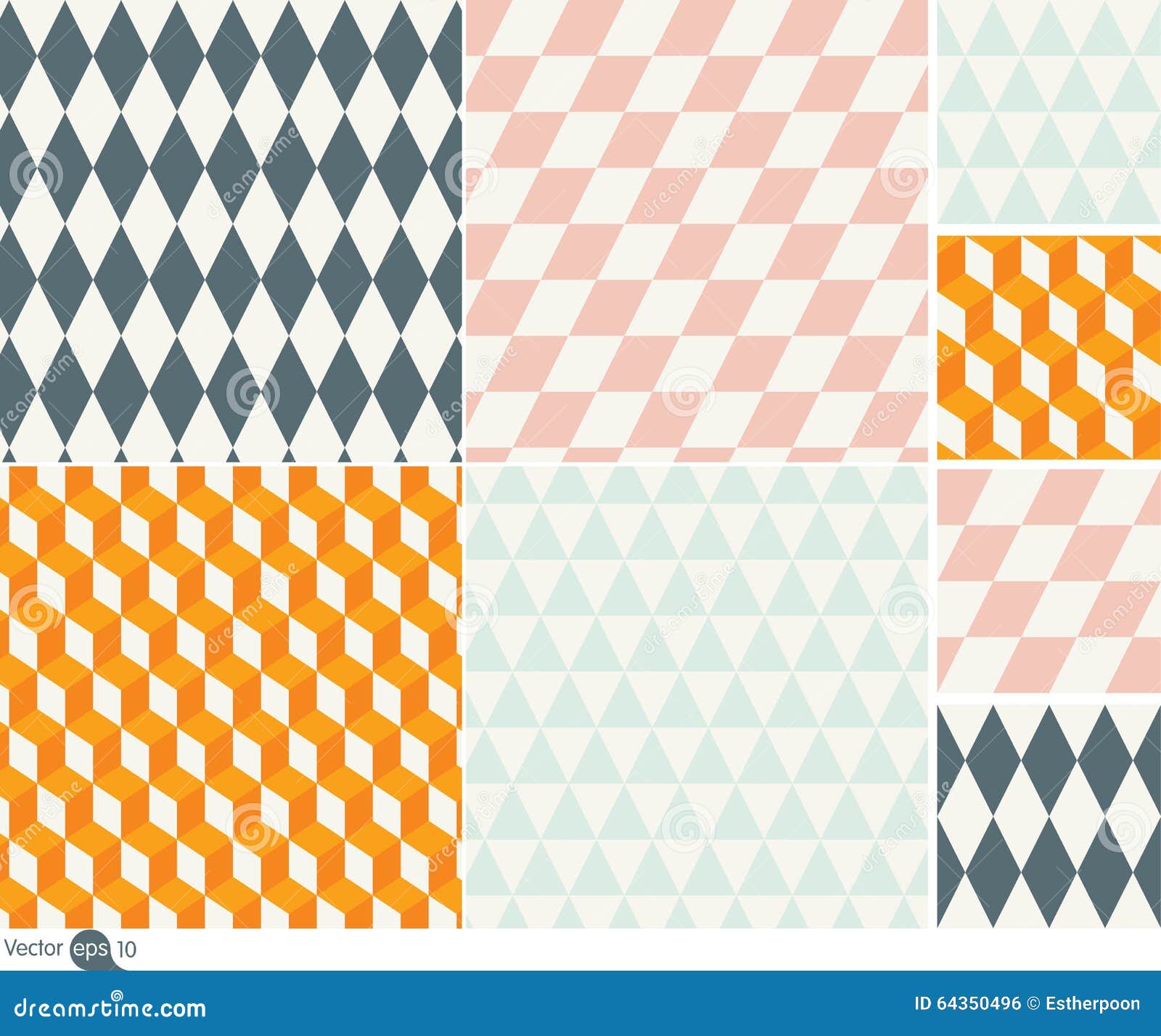 Patterns of Geometric Shapes Illustration Stock Vector - Illustration ...