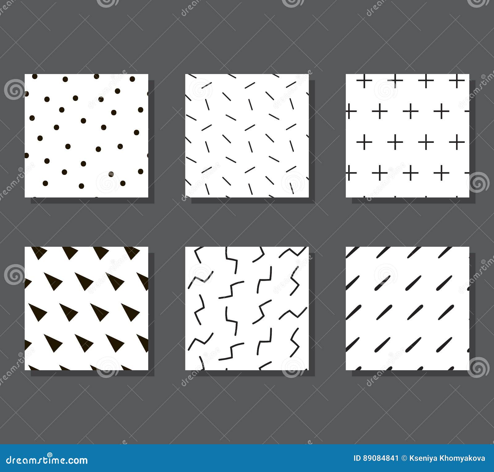 Patterns with Graphic Elements Stock Vector - Illustration of plus ...