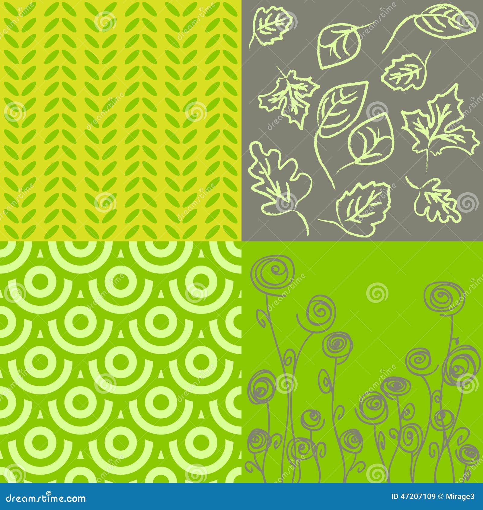 Patterns in grey and green stock vector. Illustration of seamless ...