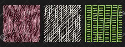 Patterns with Hand Drawn Linear Hatching and Crosshatching Textures ...