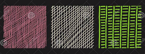 Patterns with Hand Drawn Linear Hatching and Crosshatching Textures ...
