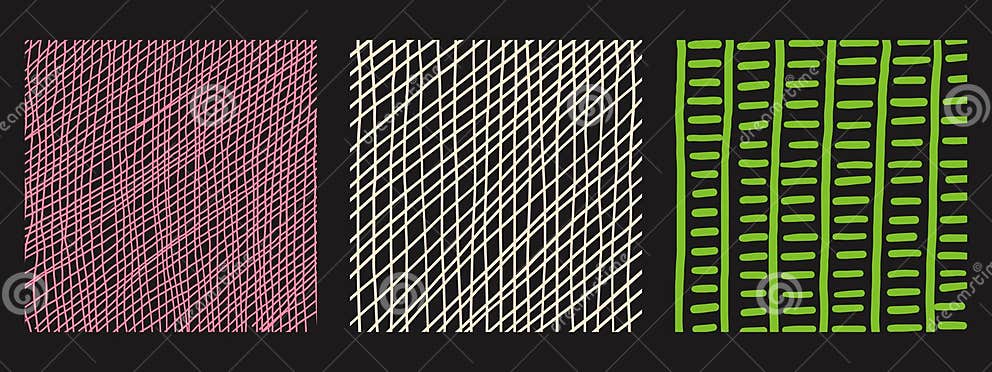 Patterns with Hand Drawn Linear Hatching and Crosshatching Textures ...
