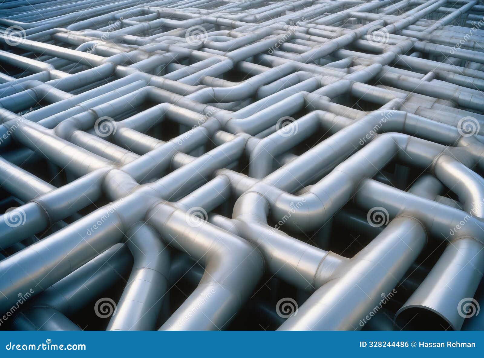 Patterns of Intersecting Pipes in Hyper-Realistic Stock Illustration ...