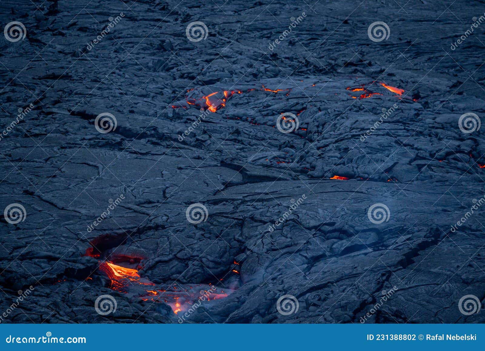 Patterns of Lava from an Active Volcano Eruption. Mount Fagradalsfjall ...