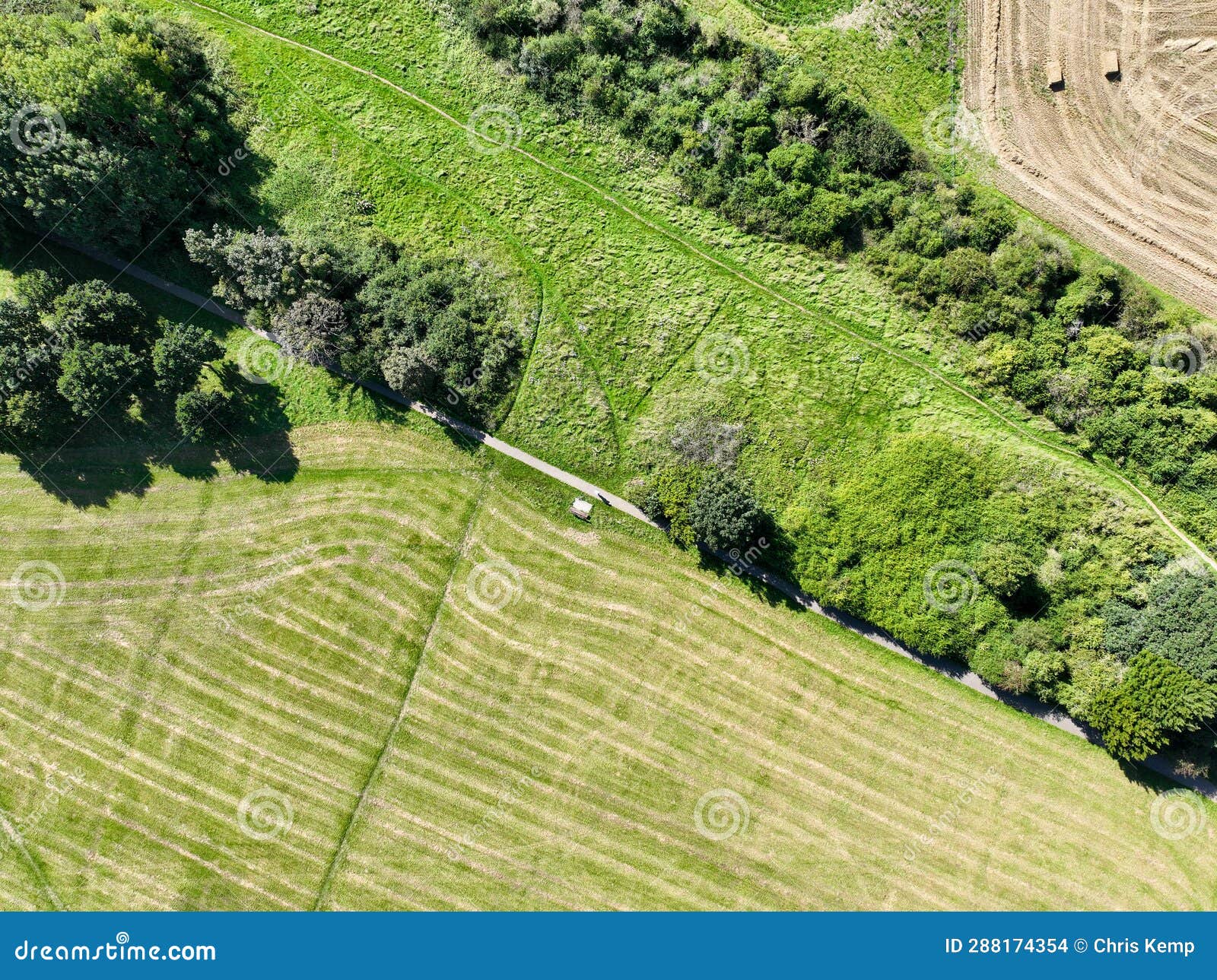 Aerial View Looking Down on the Patterns of Fields and Hedges Stock ...