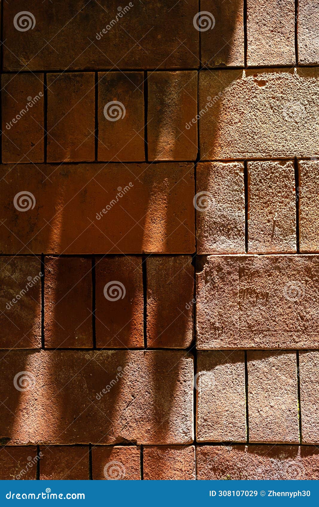 Patterns Made from Light and Shadows on Brick Wall Stock Image - Image ...