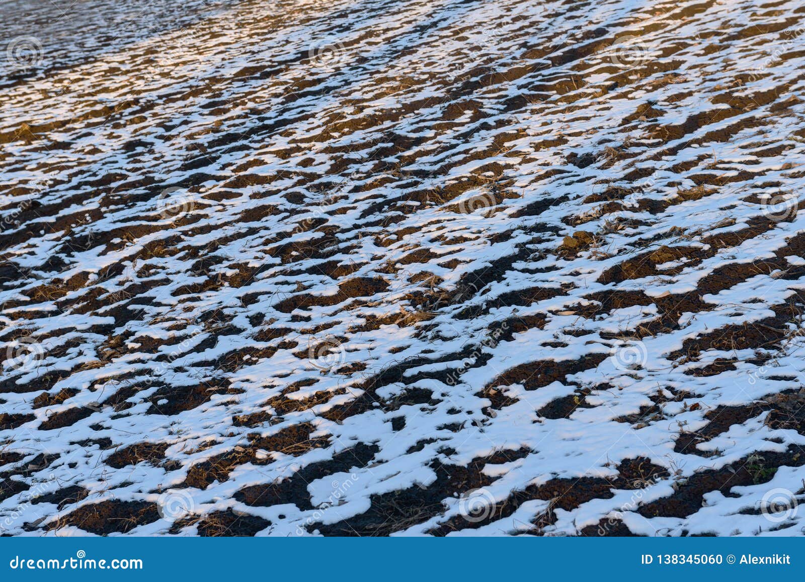 Patterns of Melting Snow on Land Stock Photo - Image of macro ...