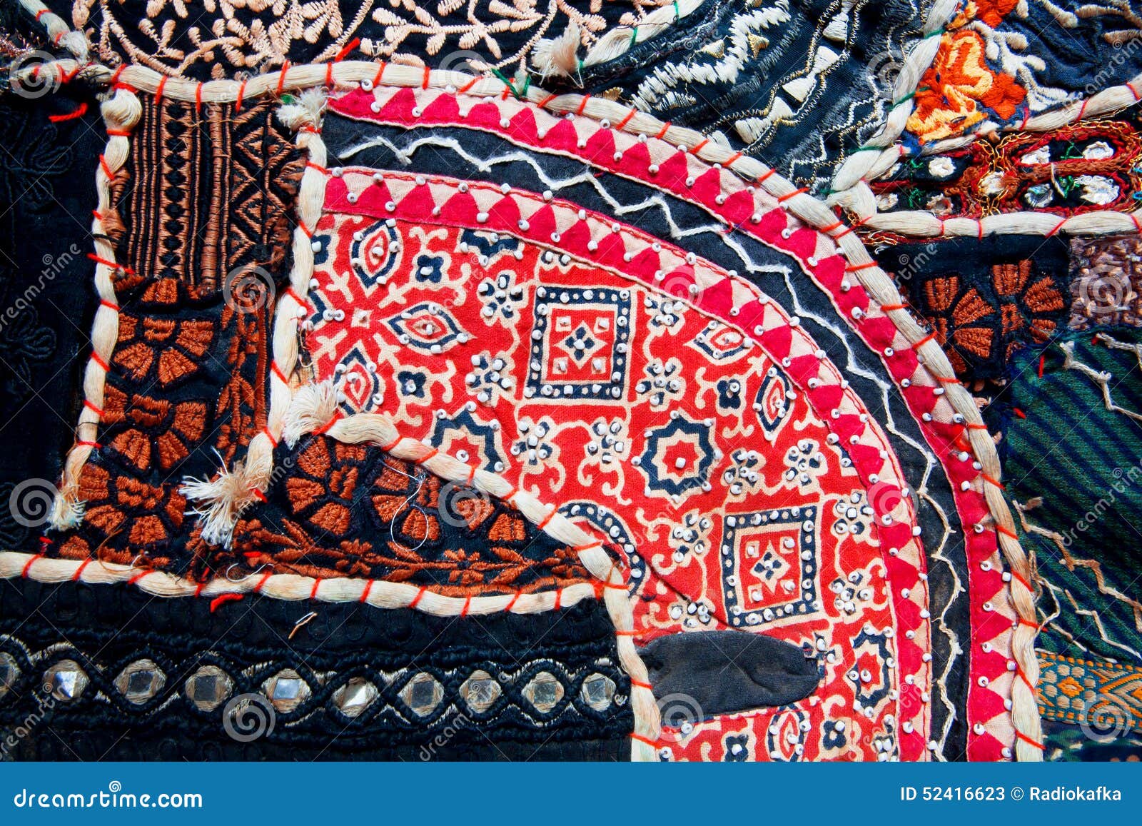 Patterns on Old Blanket in Indian Vintage Style. Stock Image - Image of ...