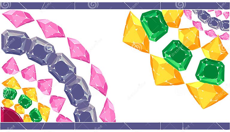 Patterns of Precious Stones. Postcard with Border Stock Vector ...