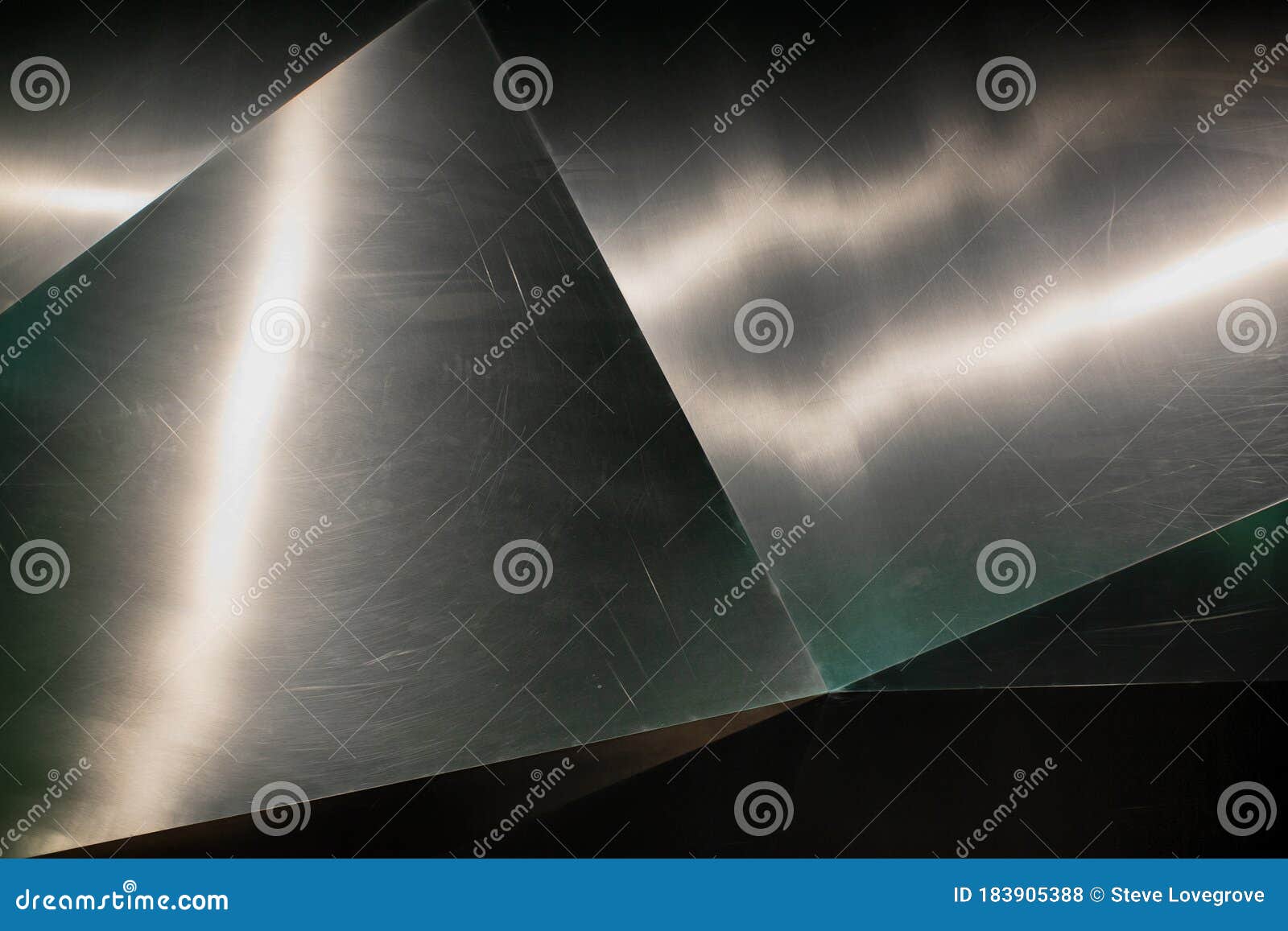 Patterns and Reflections on a Shiny Polished Aluminium Stock Photo ...