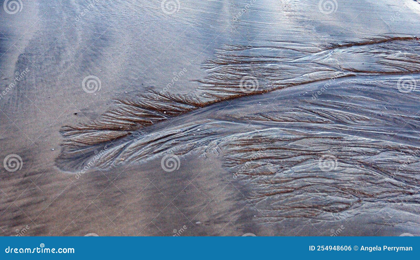 Patterns in the Sand on the Beach Stock Photo - Image of rica, receding ...