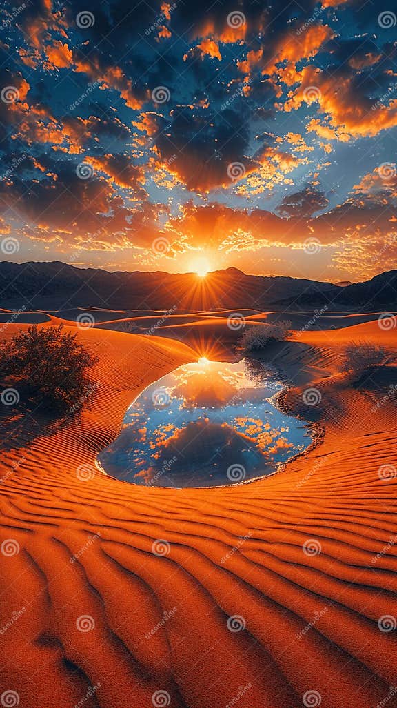 Patterns in the Sand Dunes Under a Setting Sun Stock Photo - Image of ...