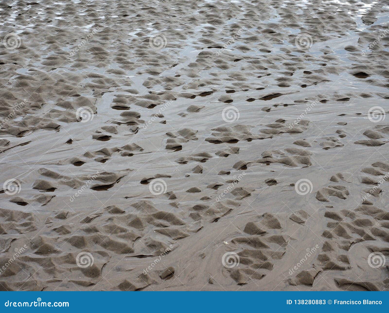 Patterns in Sand at Low Tide. Stock Image - Image of water, travel ...