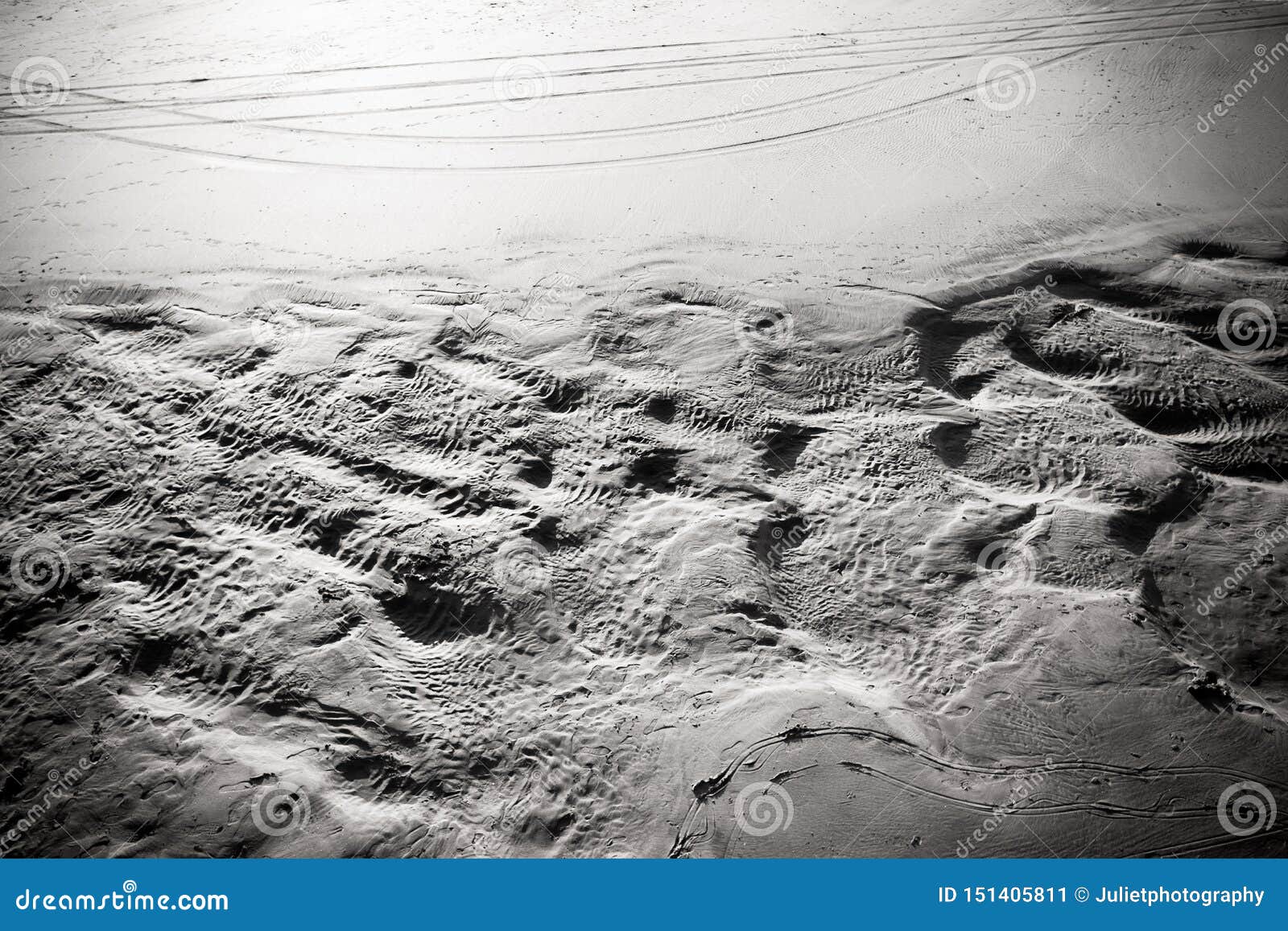 Patterns in the Sand, Natural Background in Black and White Stock Image ...