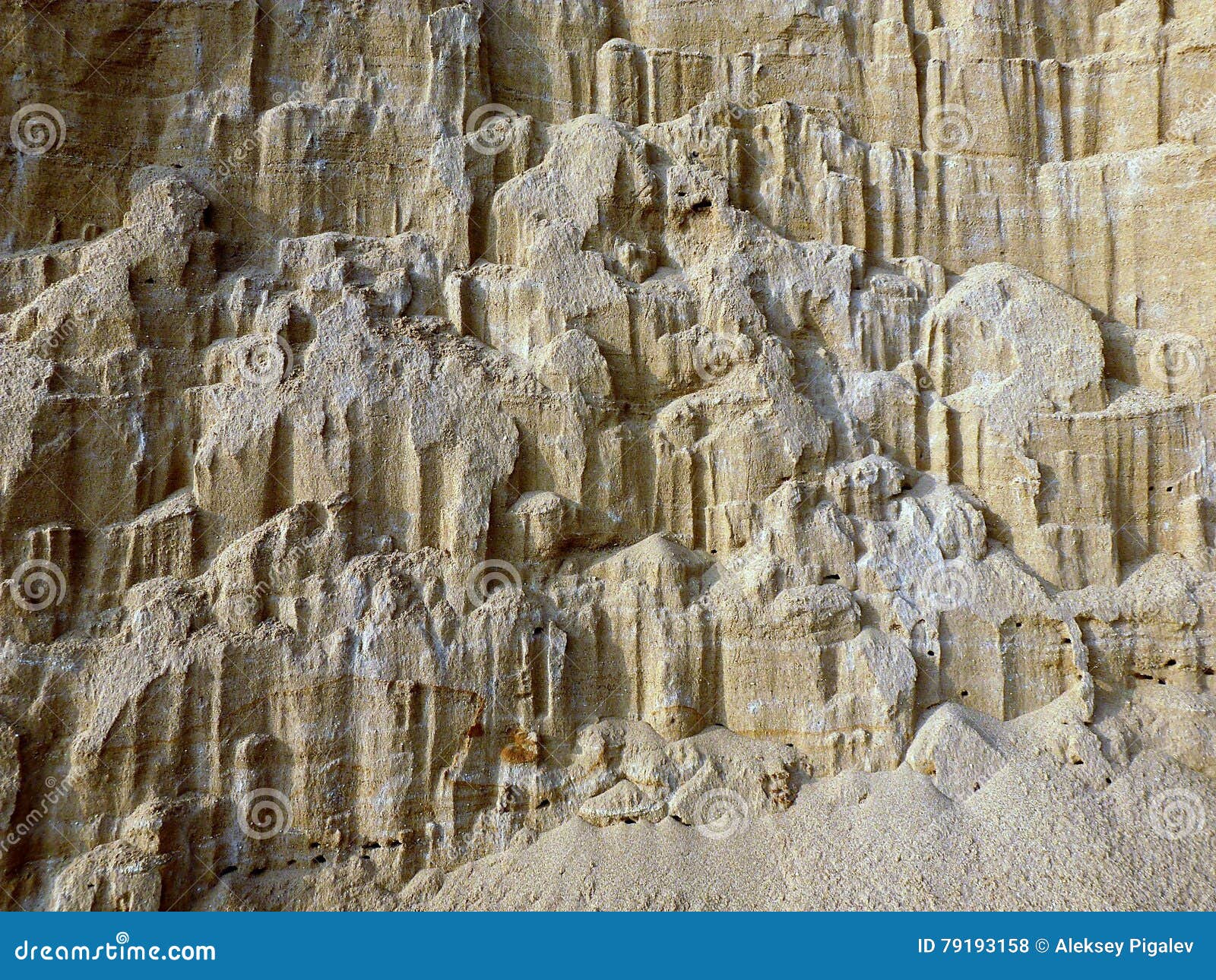 The Patterns on the Sandy Cliff Stock Photo - Image of embankment, sand ...