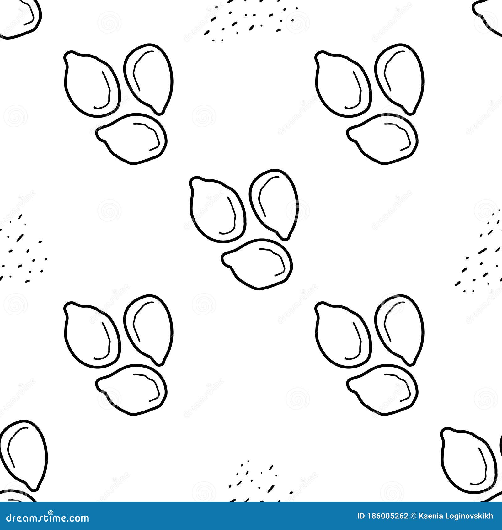 Patterns Sesame Hand Drawn Doodle Style Vector Stock Vector ...
