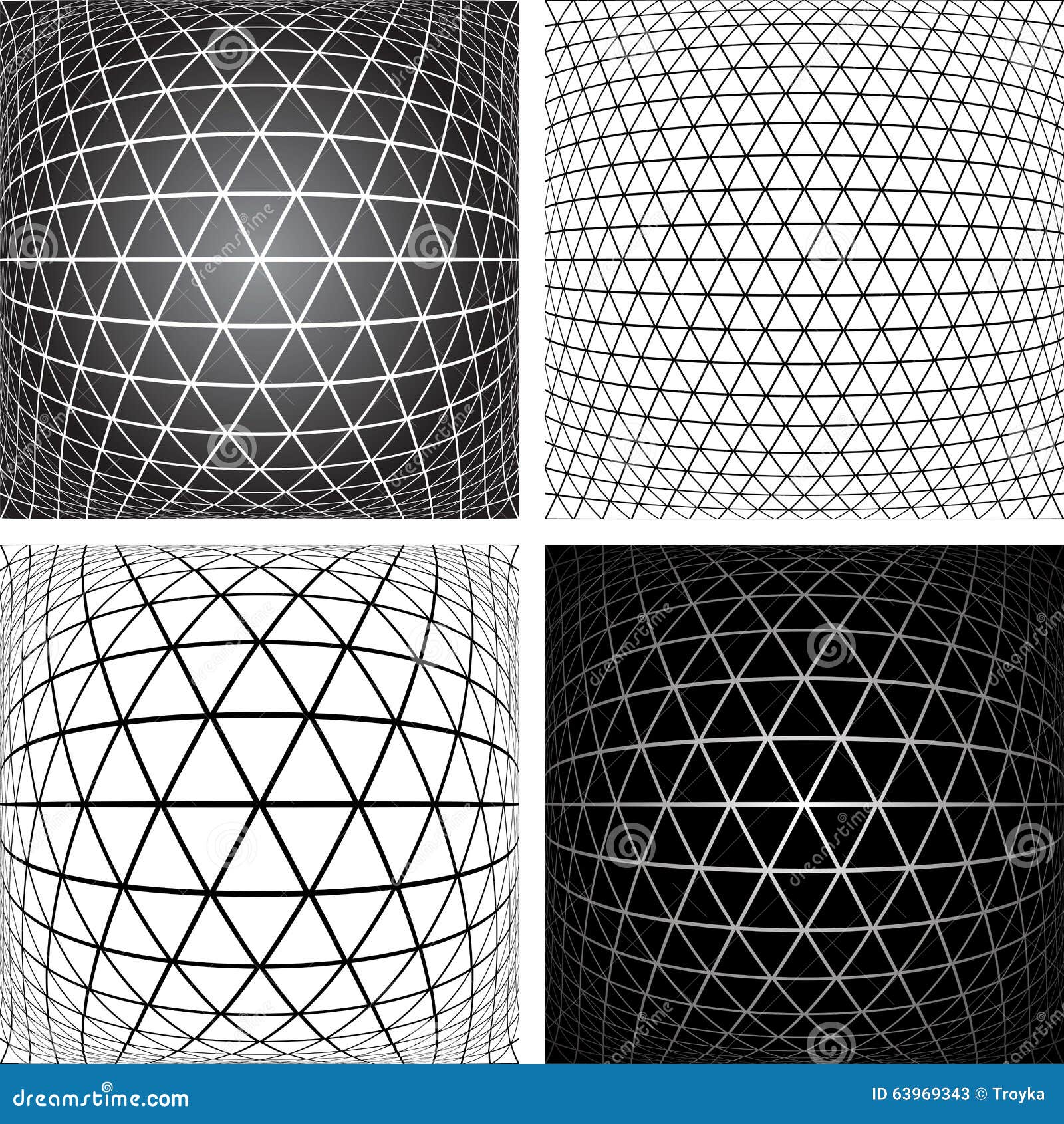 Patterns Set. 3D Geometric Latticed Textures Stock Vector ...