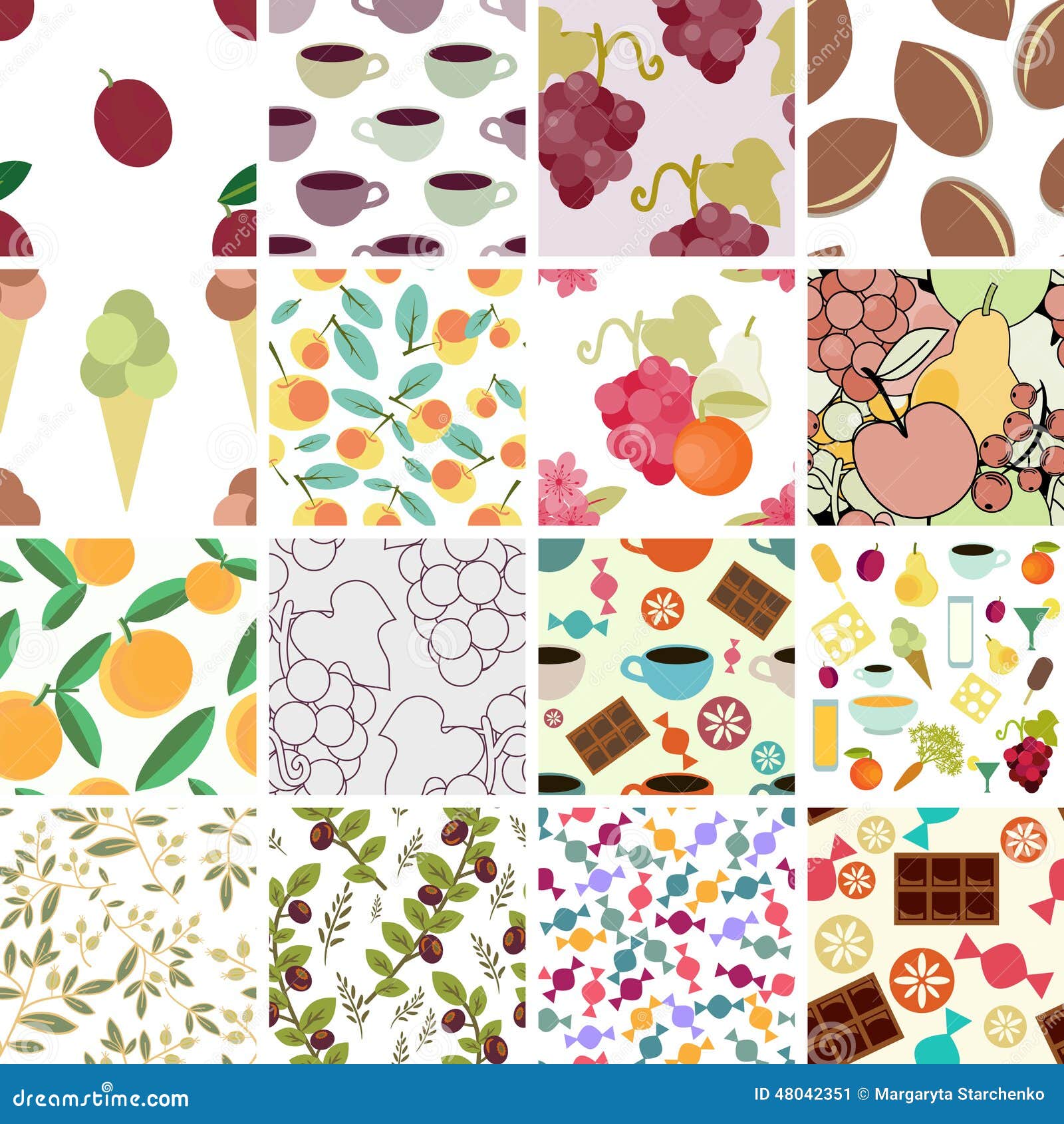 Patterns Set stock vector. Illustration of carrot, collection - 48042351